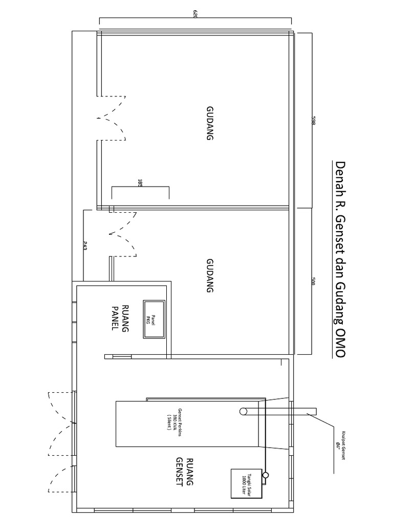 Layout Genset Omo Edit Dimensi | PDF