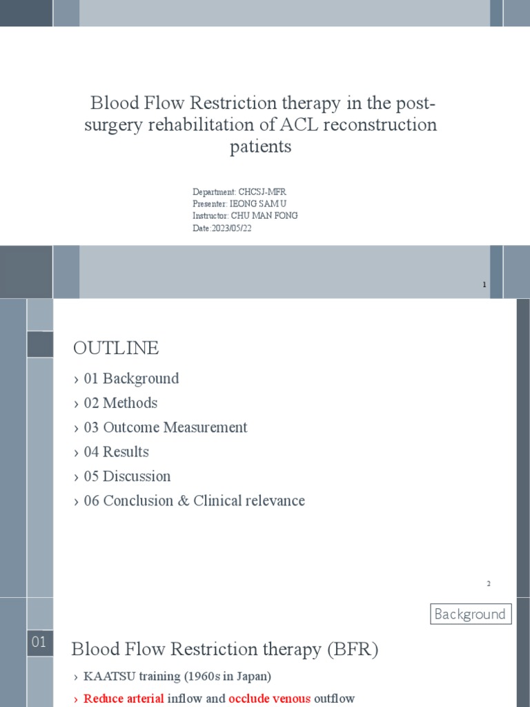 3.0blood Flow Restriction Therapy in The Post-Surgery | PDF | Hypoxia ...