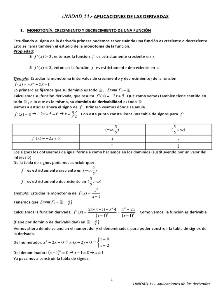 Aplicaciones de Las Derivadas | Descargar gratis PDF | Asíntota | Derivado