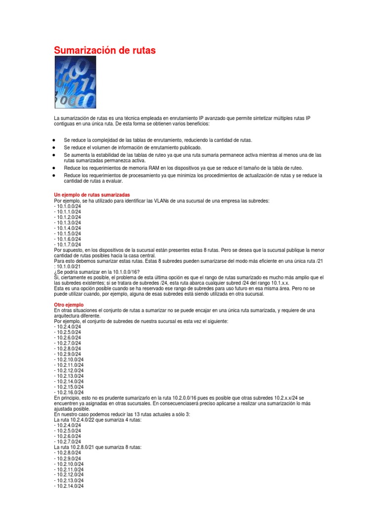 Sumarización de Rutas | PDF | Exponenciación | Enrutador (Computación)