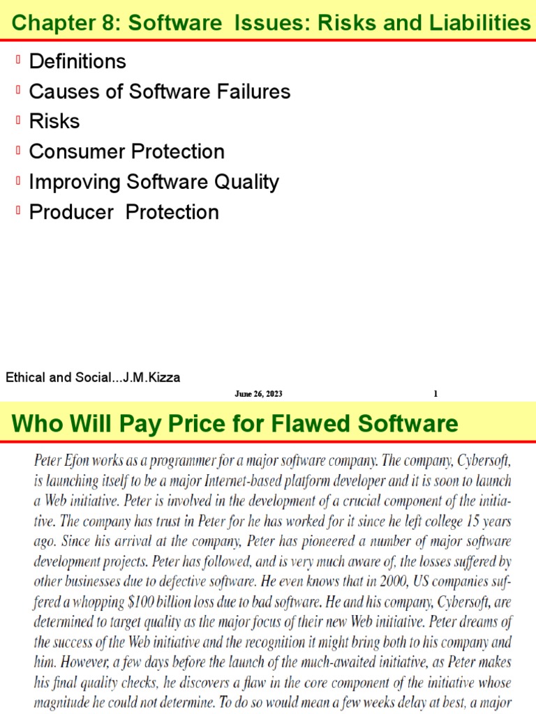 8 (Software Issues Risks and Liabilities) | PDF | Quality Of Service | Risk