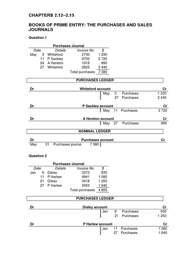 Igcse Accounting Essential 3e Answers 2.12-2.15 | PDF | Discounts And ...