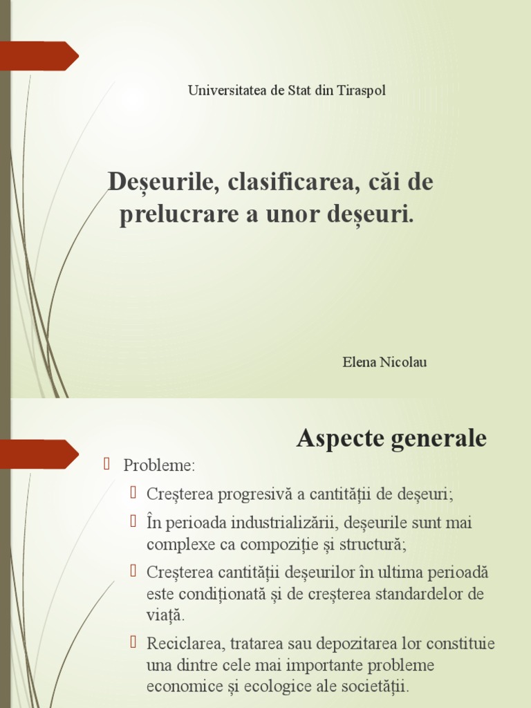 18 Deseurile Clasificarea Compozitie Tratare | PDF