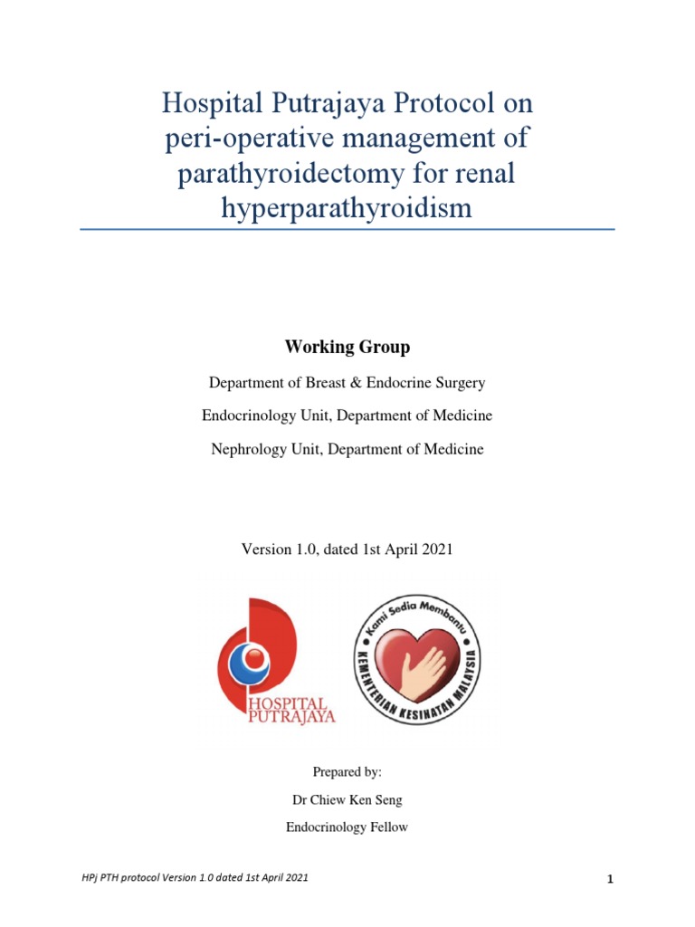 Parathyroidectomy protocol HPJ (3) | PDF | Nephrology | Medical Specialties
