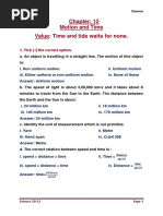 Class 7 Science: Motion and Time Worksheets | PDF