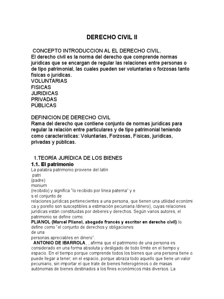 Derecho Civil II | PDF | Bienes (Ley) | Condominio