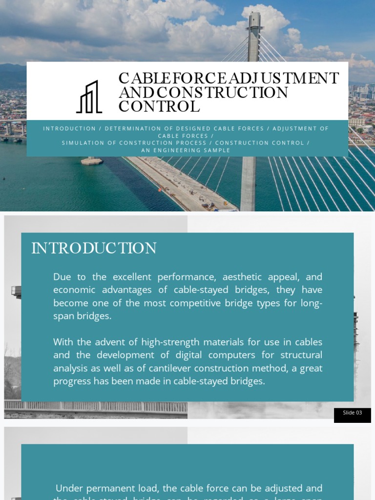 Cable Force Adjustment and Construction Control | PDF | Young's Modulus | Bridge