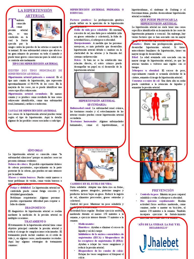 Hipertension Arterial Triptico | PDF | Hipertensión | Obesidad Hipertension Arterial Triptico | PDF | Hipertensión | Obesidad