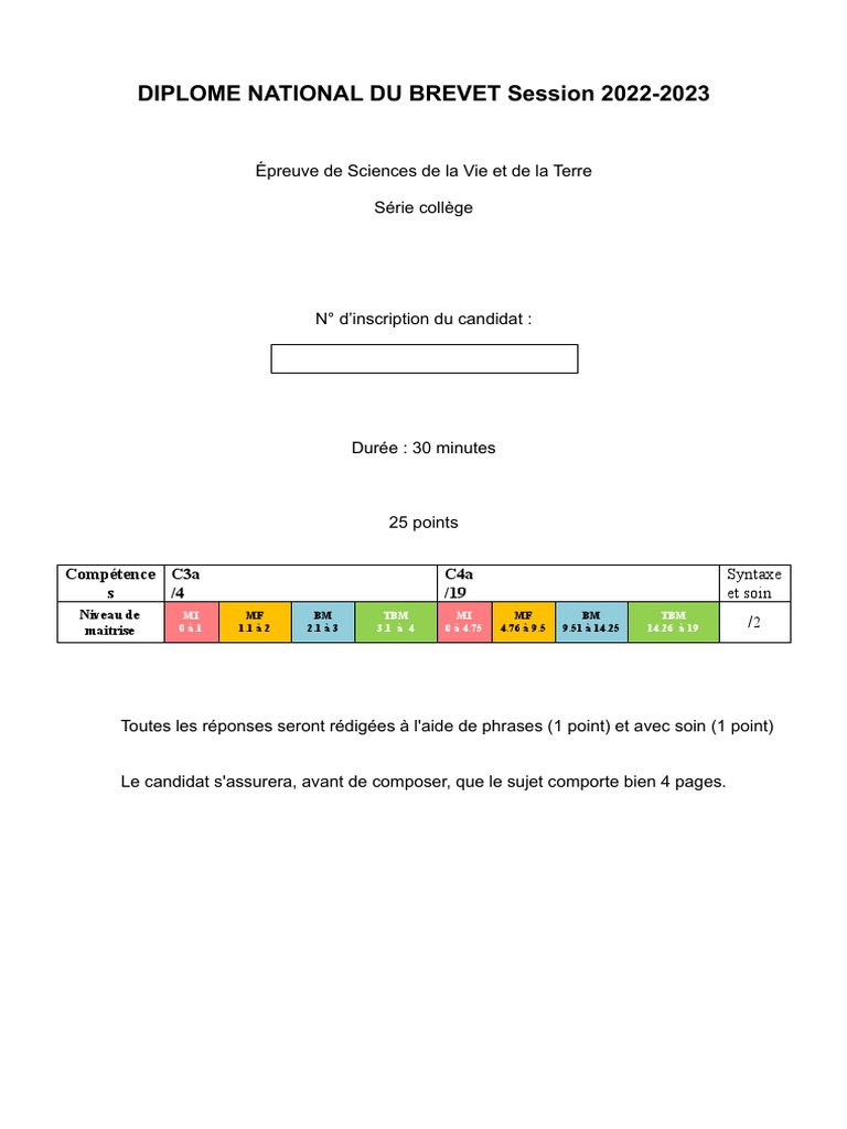DIPLOME - NATIONAL - DU - BREVET - Session - 2023 - Correction | Download Free PDF | Insecticide ...