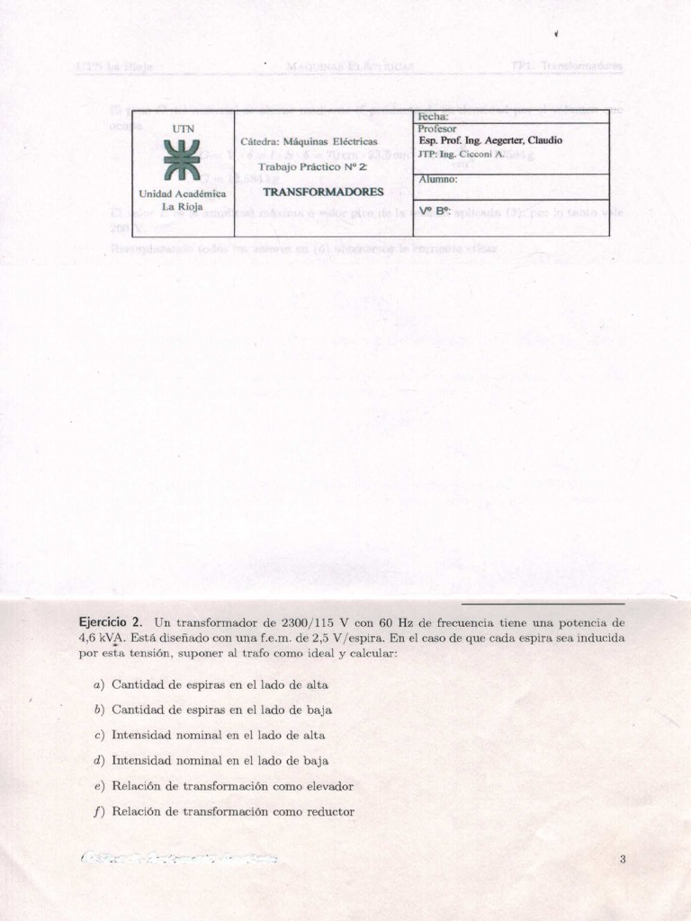 A Practico 2 Transformadores Mon | PDF