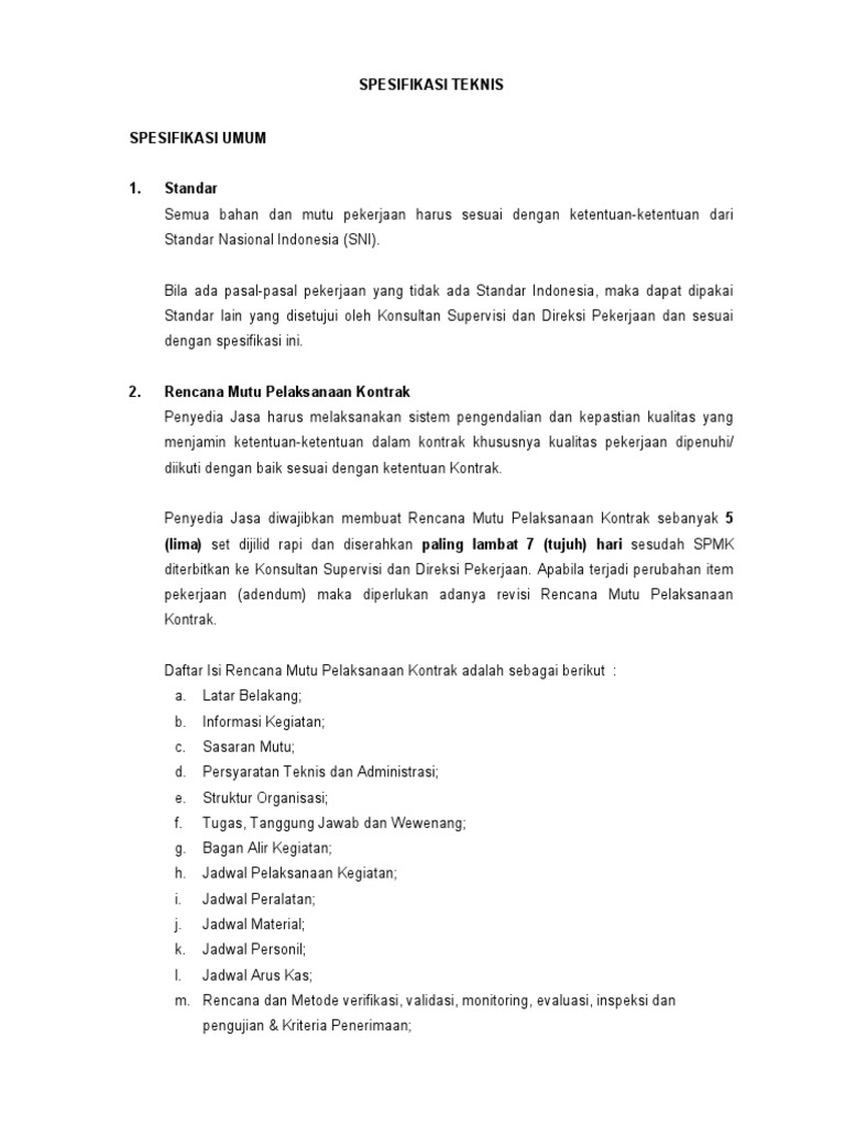 Spesifikasi Teknis Jabung 2023 Sop4 | PDF | Komputer