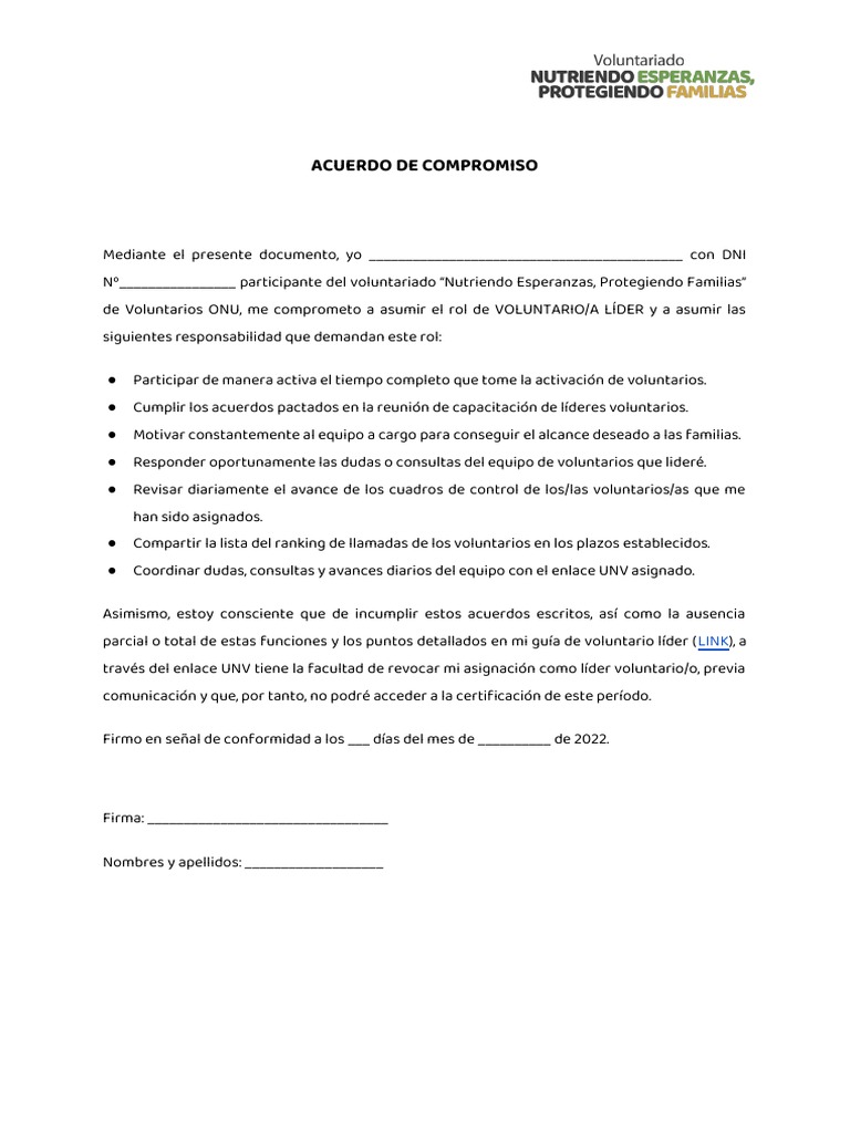 Acuerdo de Compromiso | PDF