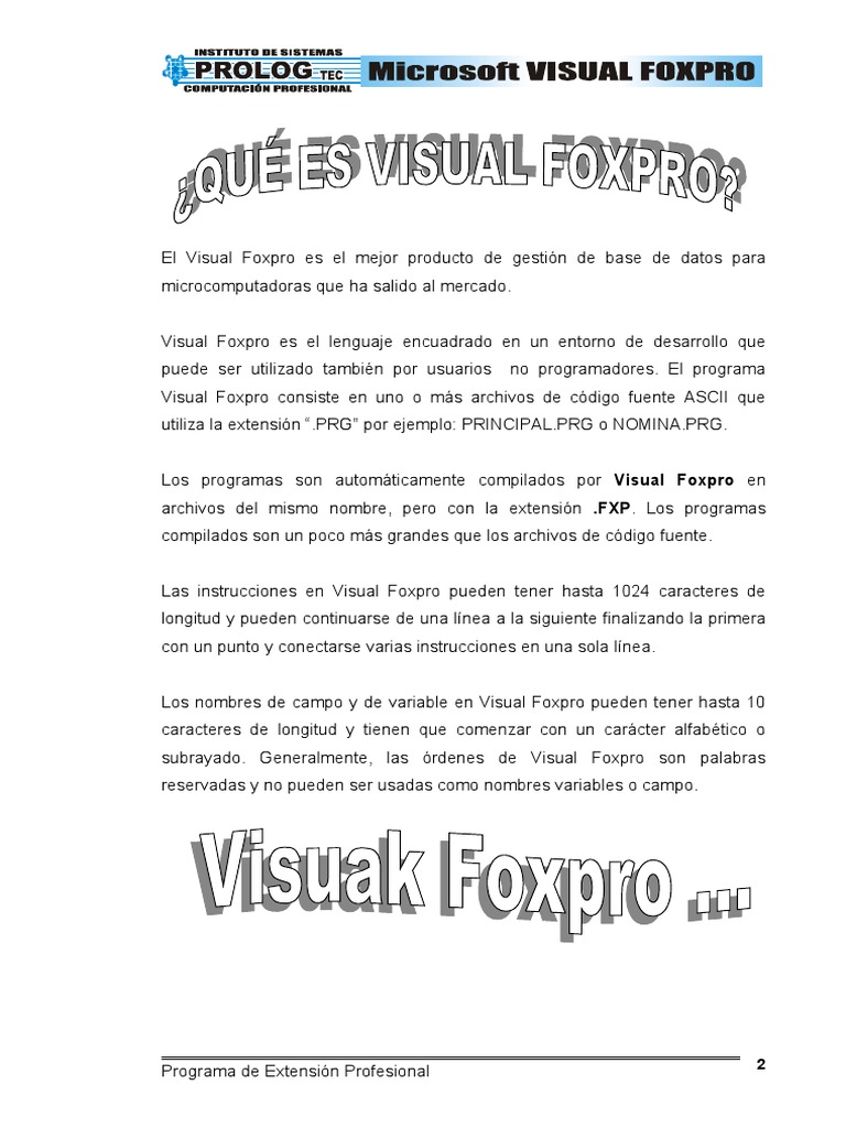 Manual de Visual Foxpro | Descargar gratis PDF | Archivo de computadora | Compilador