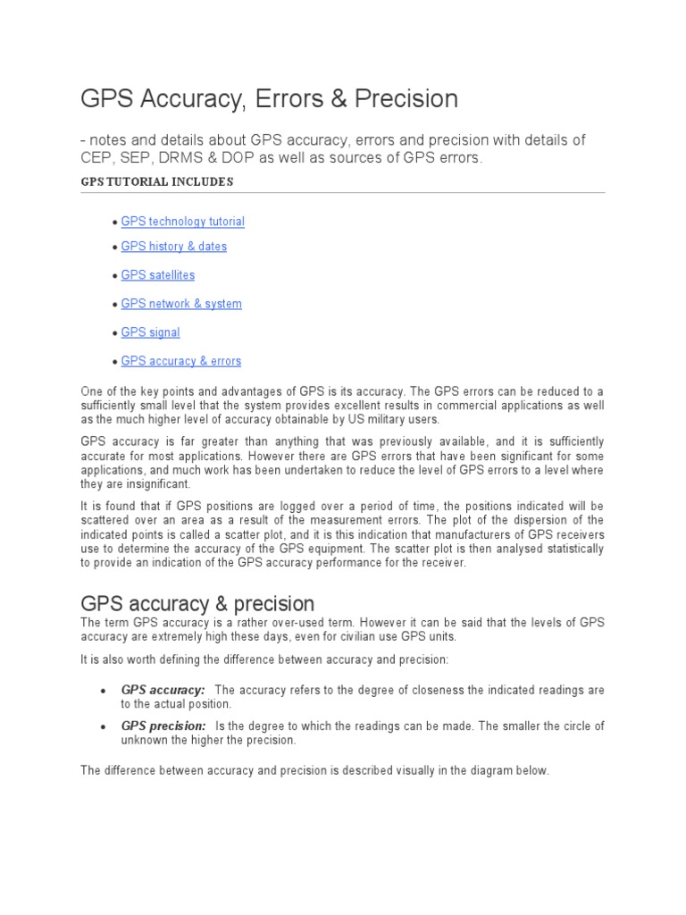 GPS Accuracy | PDF | Metrology