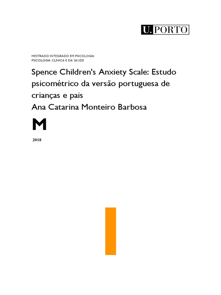 Spence Children S Anxiety Scale | PDF | Ansiedade | Saúde mental