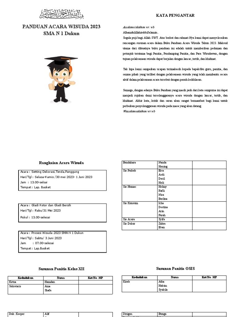 Panduan Acara Wisuda 2023 | PDF