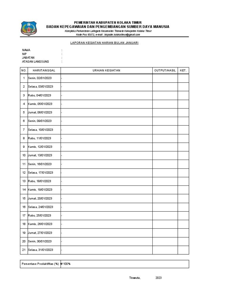 Contoh Format LKH | PDF