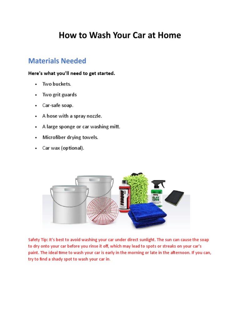 How To Wash Your Car at Home Revisions | PDF | Home & Garden