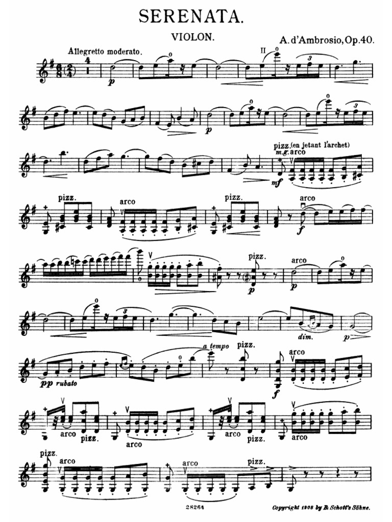 Ambrosio Serenata Op40 Violin | PDF