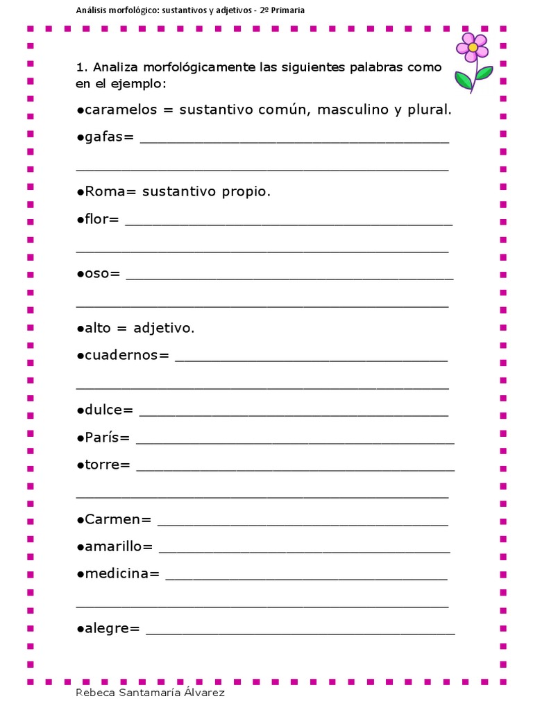 Analisis Morfologico Sustantivos | PDF | Adjetivo | Sustantivo