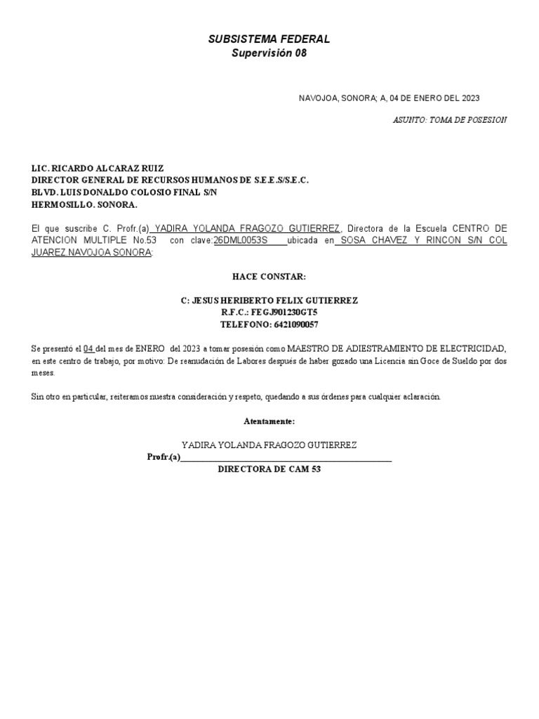 Toma de Posesion Chuy | PDF