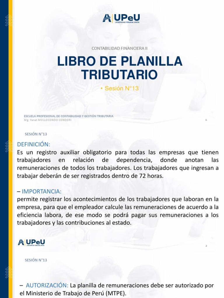 Semana 13 Libro Planilla Tributario | PDF | Salario | Pensión
