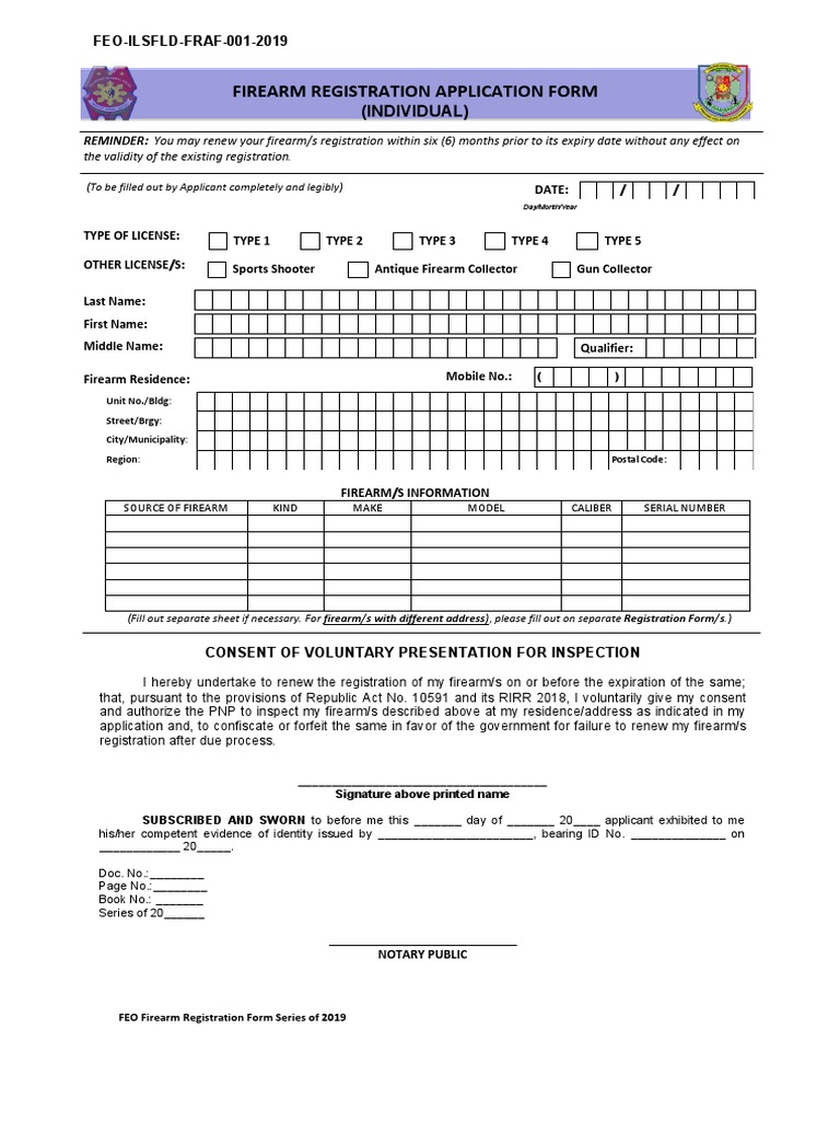 Individual_Application_Firearm_Registration | PDF | Ballistics | Government