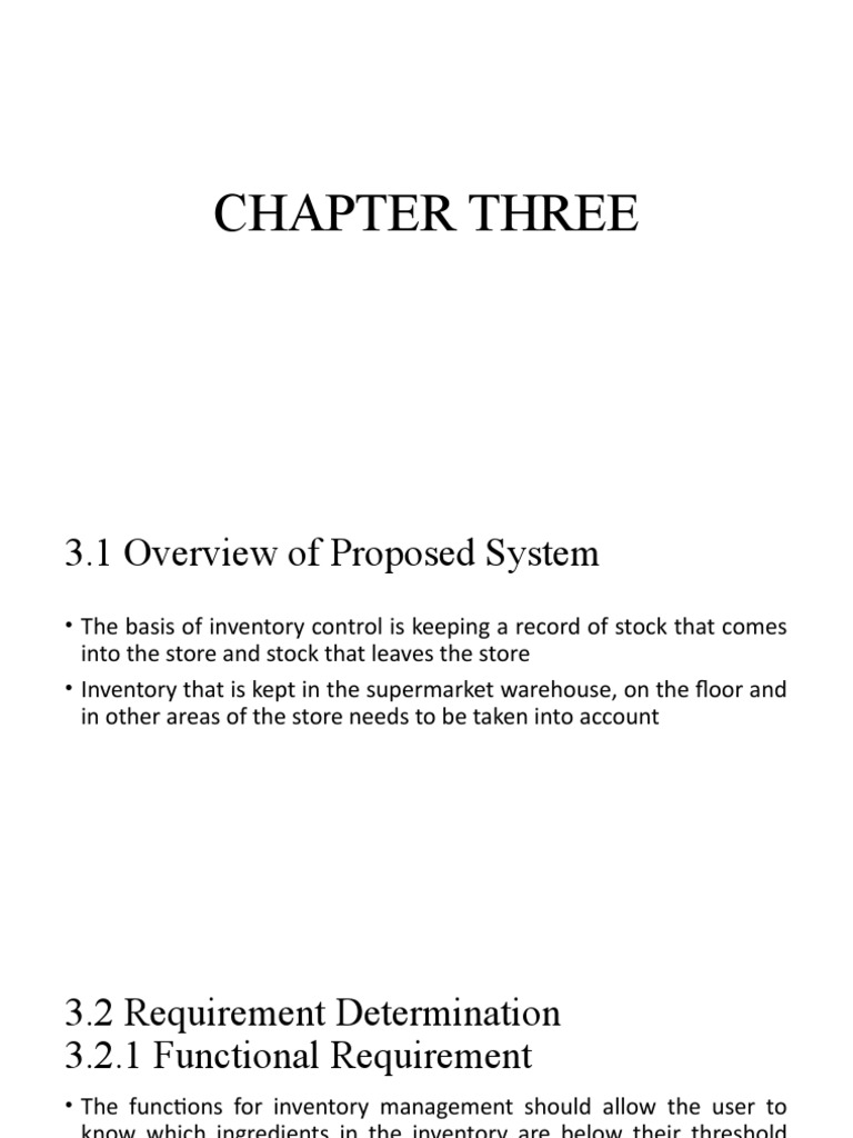 Chapter 3 | PDF | Use Case | Inventory