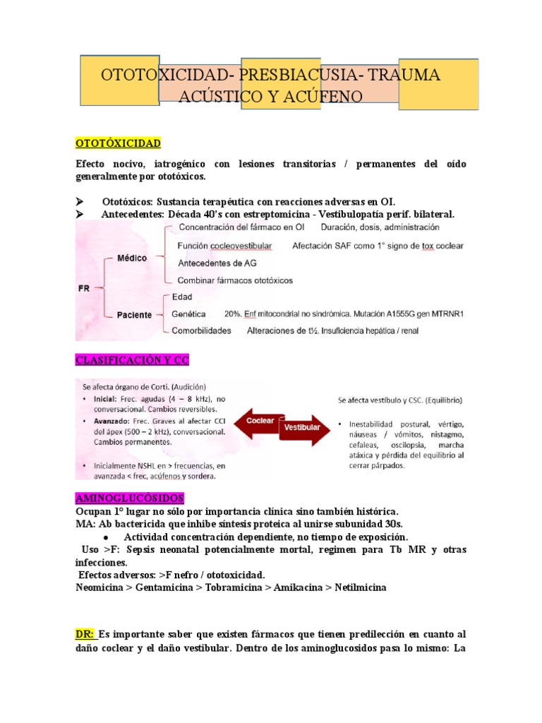 Ototoxicidad y sus Efectos Auditivos | PDF | Tinnitus ...