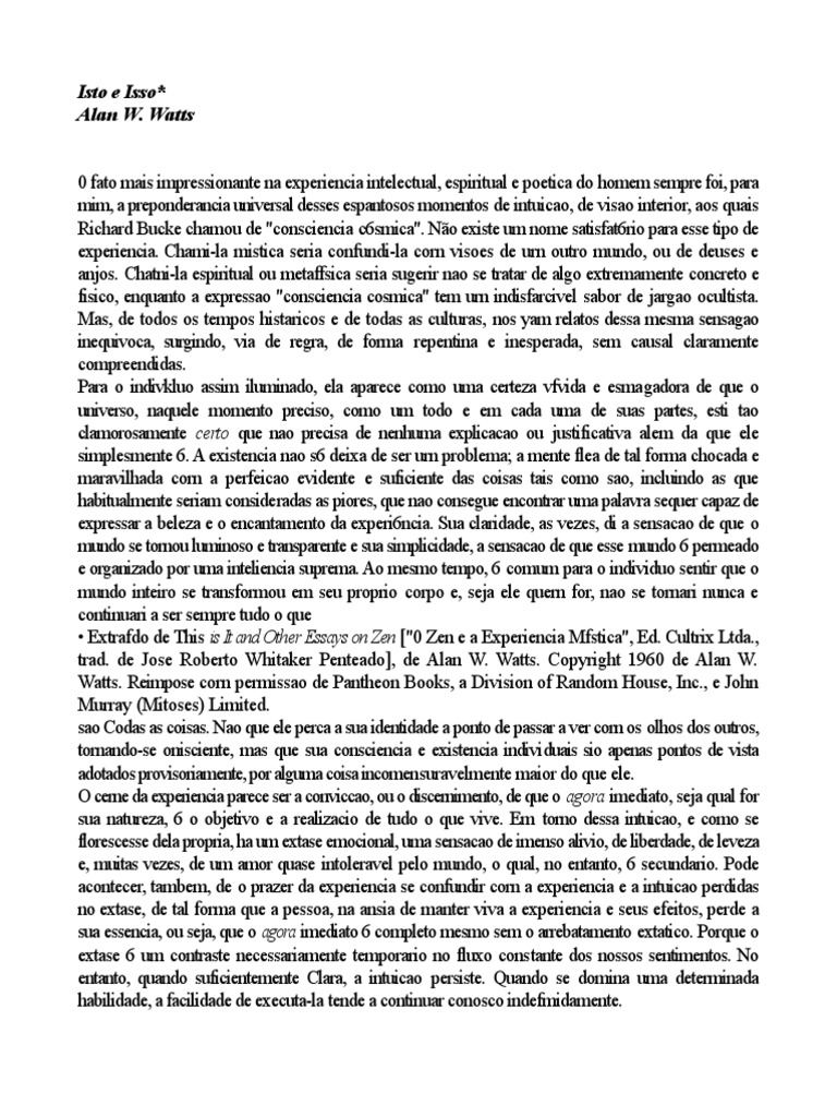 Allan Watts | PDF | Experiência | Amor