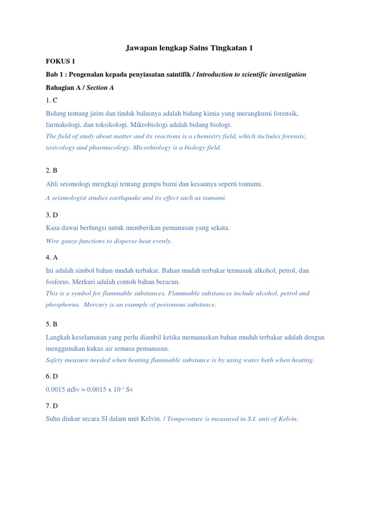 Jawapan Lengkap Sains Tingkatan 1 Fokus 1 Pdf