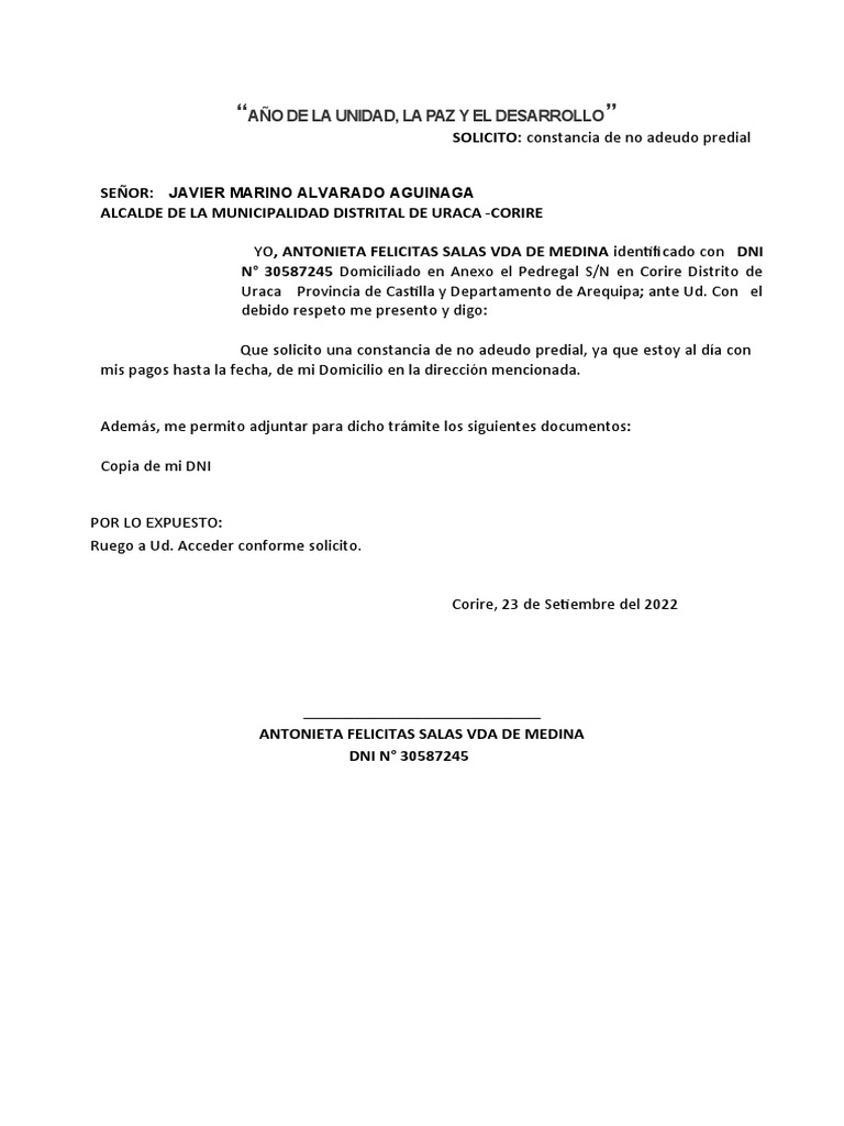 Solicitud de Impuesto Predial | PDF