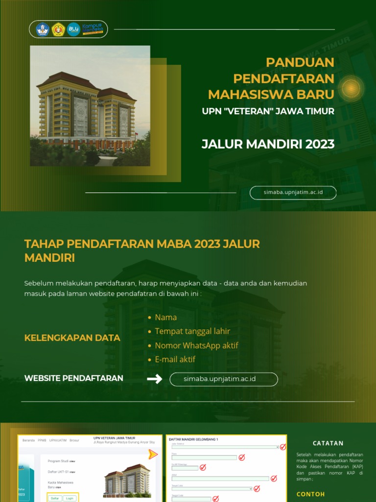 Alur Pendaftaran Maba 2023 Mandiri | PDF