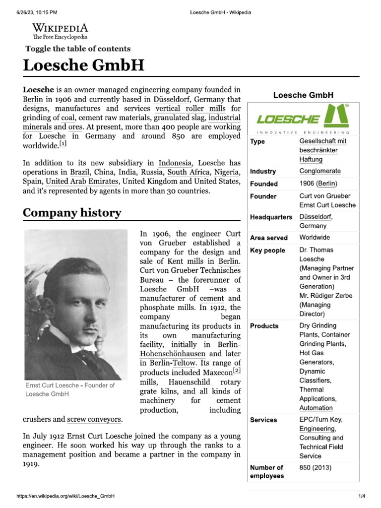 Loesche Gmbh Pdf