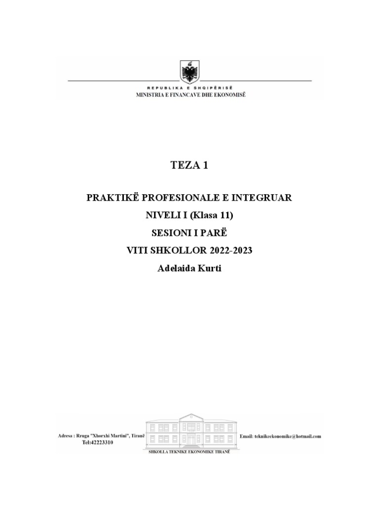 Teza 1 - Praktike Profesionale | PDF