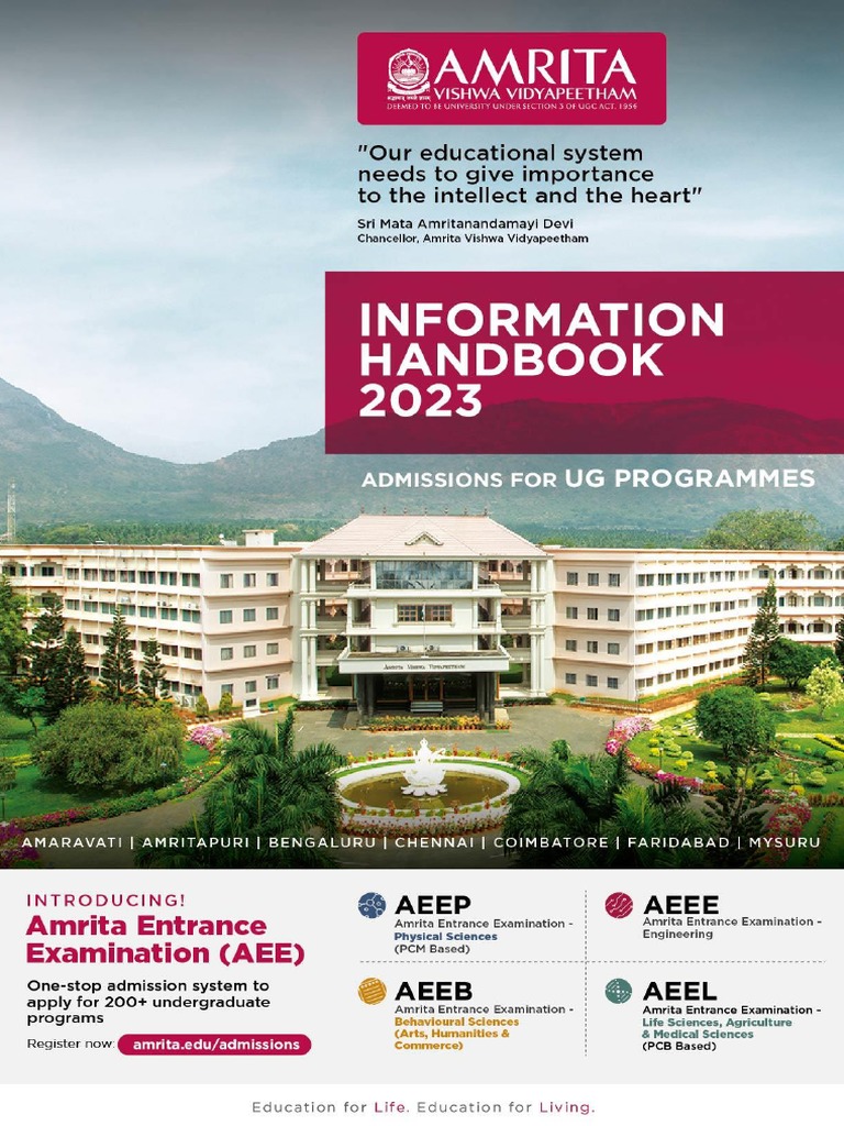 Information Handbook Aeee Aeep Aeel Aeeb 2023 | PDF | University And College Admission