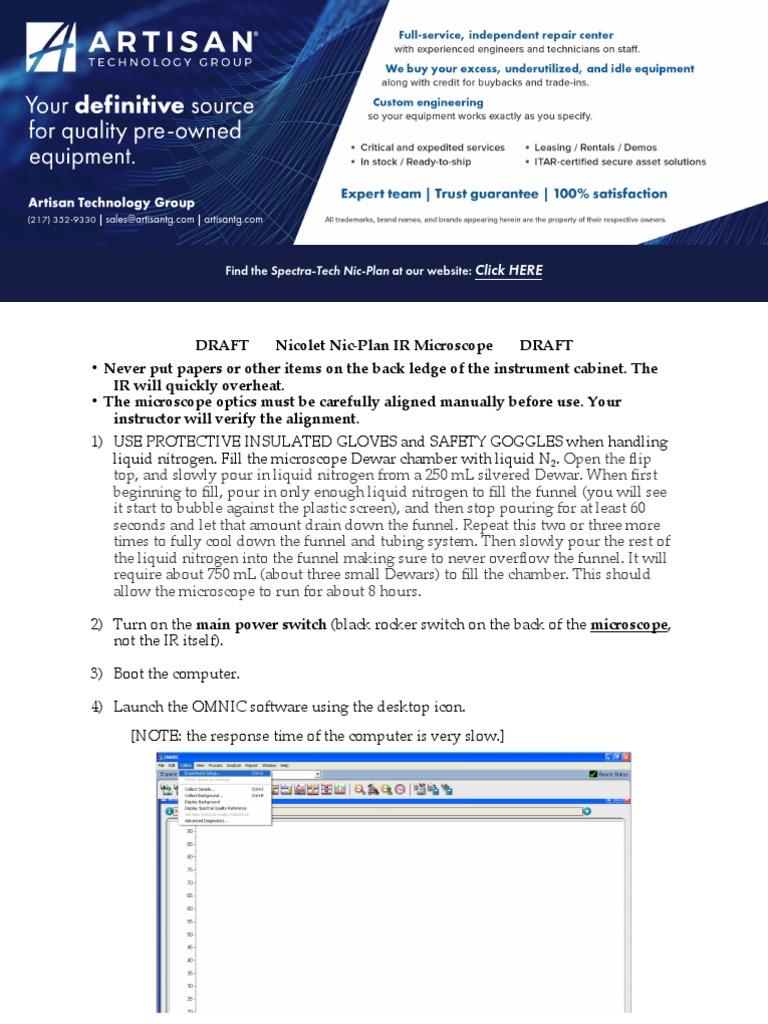 Nicolet Nic Plan Experiment Test Intructions | PDF | Microscope ...