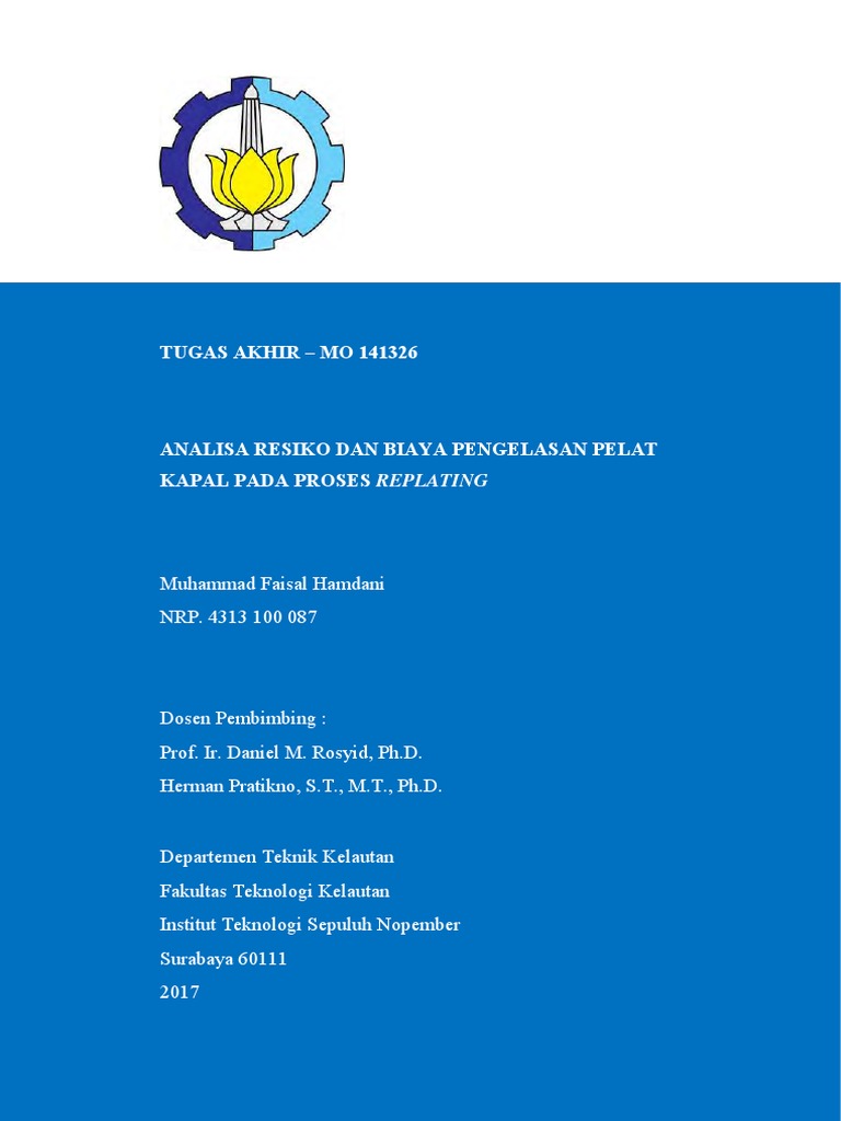 Analisa Resiko Dan Biaya Pengelasan Pelat Kapal Pada Proses Replating | PDF