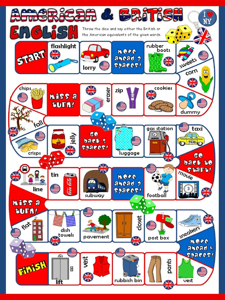 british-vs-american-english-boardgame-boardgames-fun-activities-games ...
