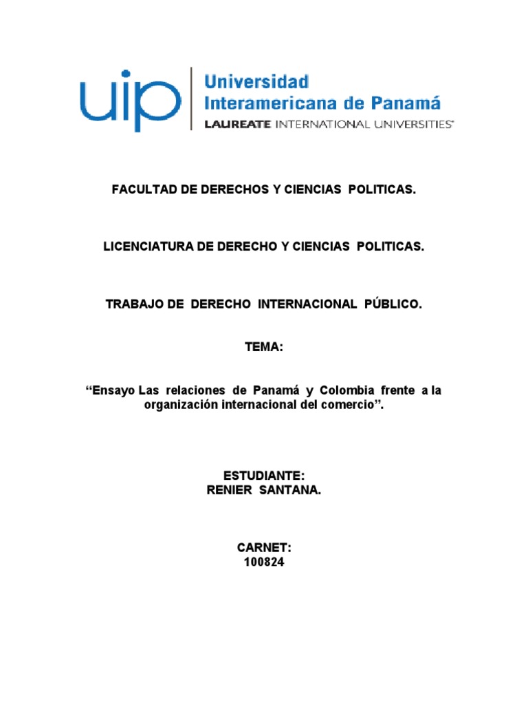 Final de Panama y Colombia - Omc | PDF | Organización de Comercio ...