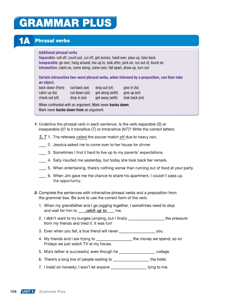 Grammar Plus Unit 1 | PDF
