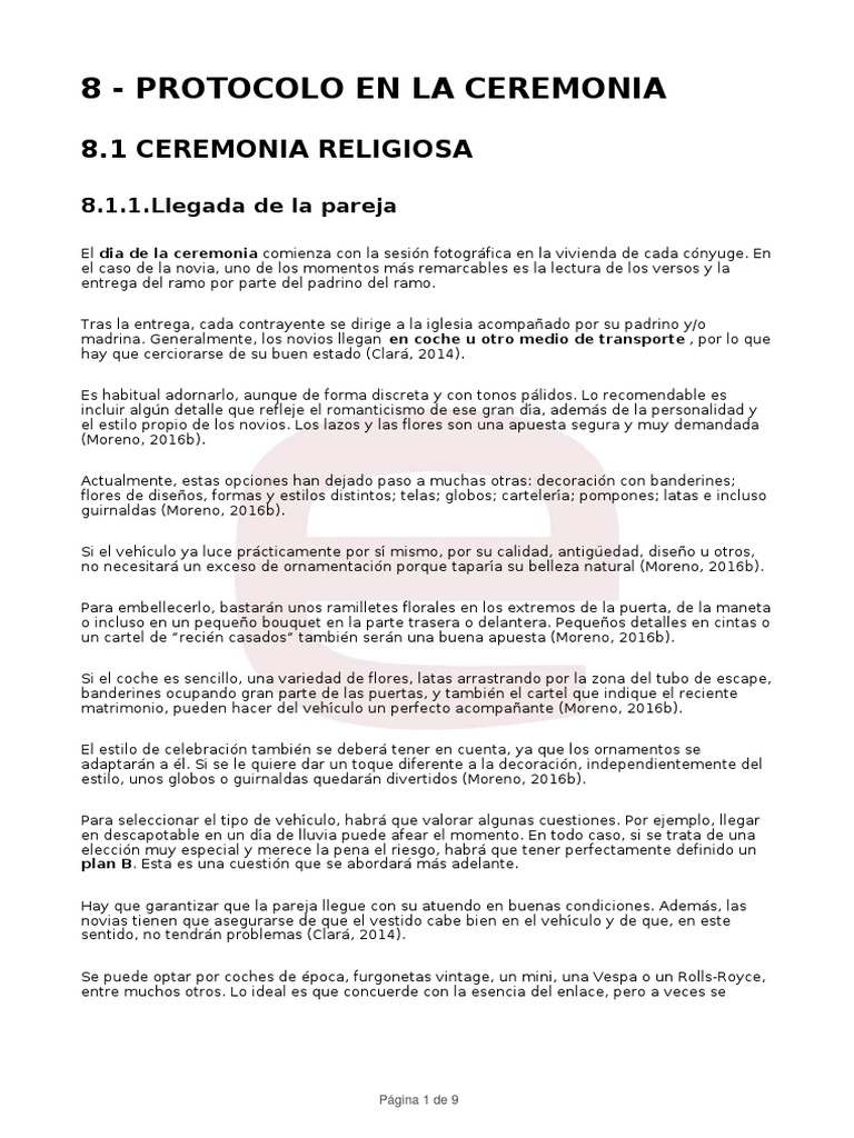 8___PROTOCOLO_EN_LA_CEREMONIA | PDF | Matrimonio | Boda