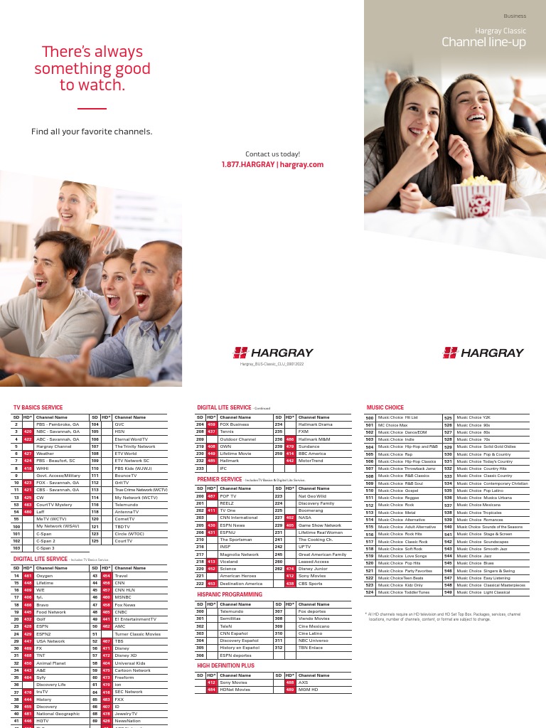 Hargray Business TV Channel Lineup | PDF | Nbc Universal | Entertainment