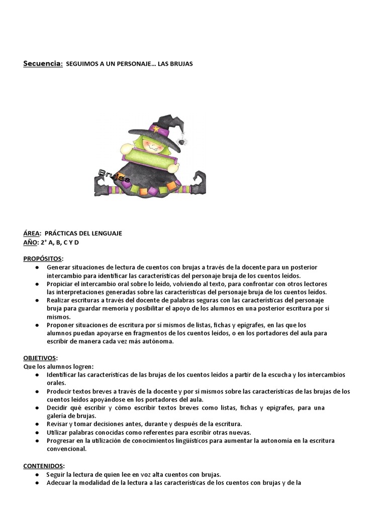 Secuencia de Brujas 2do | PDF | Cuentos | Escritura