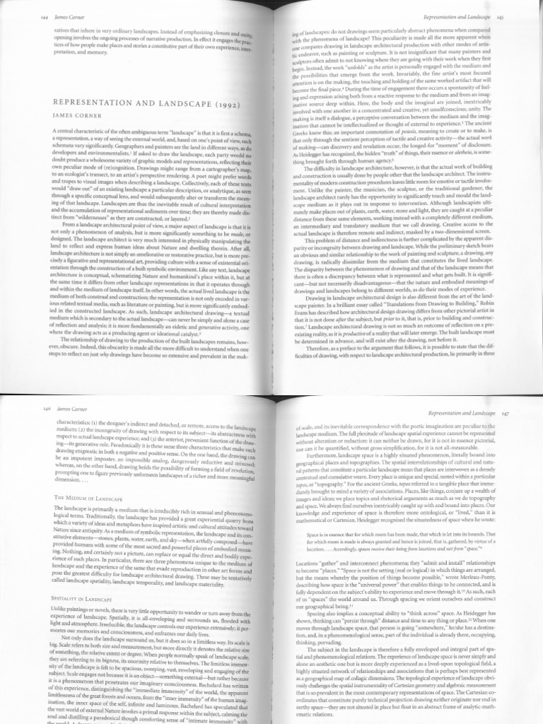 James Corner - Representation and Landscape | PDF
