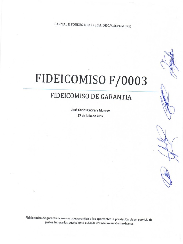 Fideicomiso F0003 | PDF