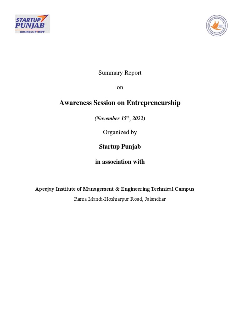 School_Report_awareness_session_MGN_Pb_School_15_11_2022_Apeejay | PDF ...