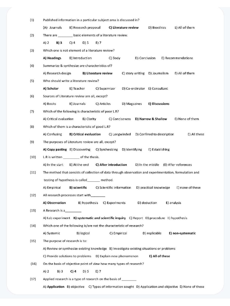 MCQ Research MPT Entrance | PDF