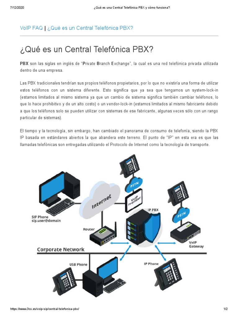 ¿Qué es una Central Telefónica PBX? | PDF | Central telefónica ...