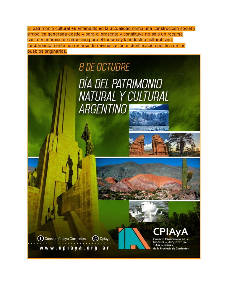 Patrimonio - Patrimonio Cultural. Turismo y Patrimonio | PDF | Turismo | Patrimonio cultural